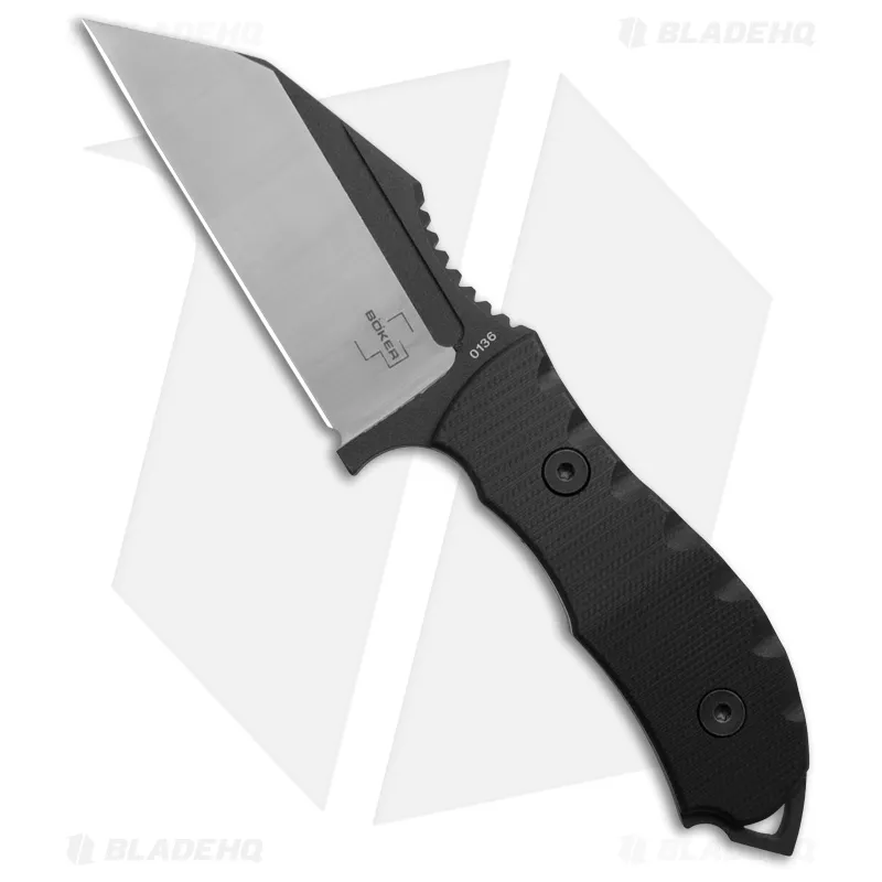 Boker Andhrimnir Mini Fixed Blade Knife Black G-10 (3.4" 2-Tone Black ...