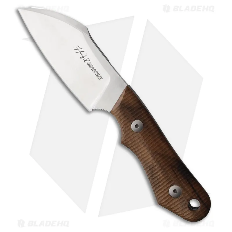 Viper Knives Handy 2 Sheepsfoot Fixed Blade Knife Walnut Wood (3.25 ...